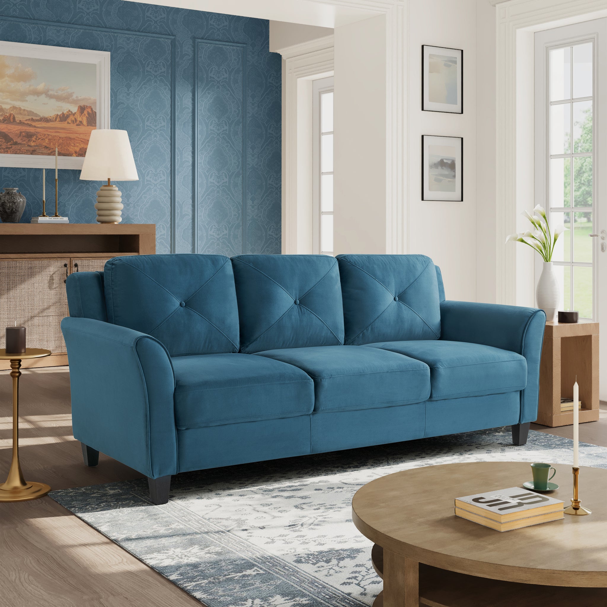 Lifestyle solutions hartford curved arm sofa store